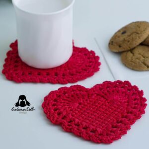 Crochet Heart Coaster Pattern