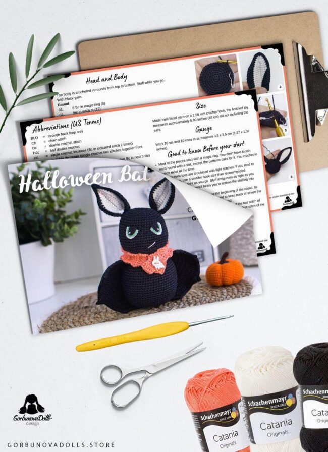 Easy Crochet Bat Pattern | No-Sew Designs By GorbunovaDolls
